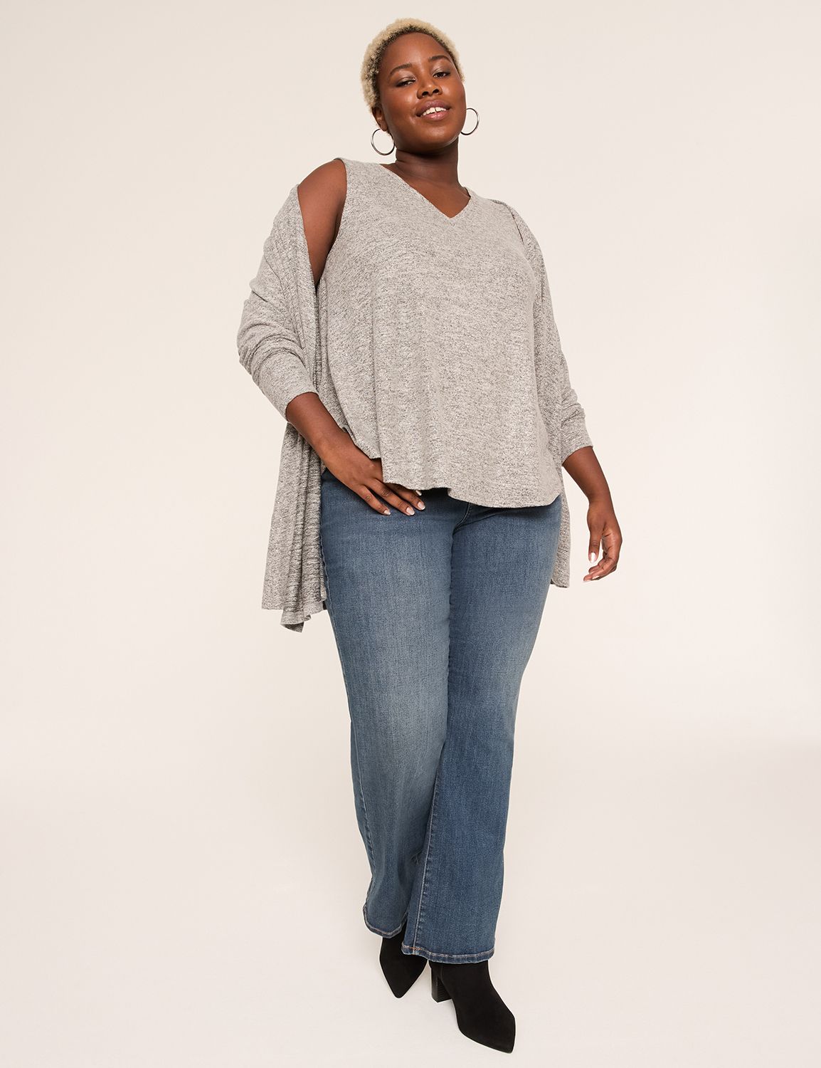 Sleeveless V-Neck Swing Tank - FOIL | LaneBryant