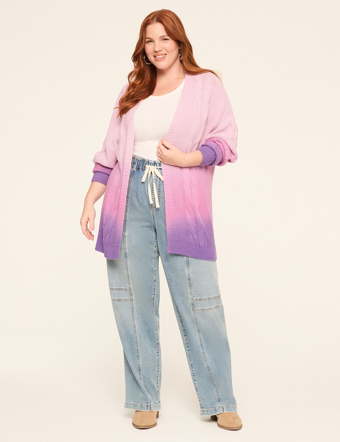 Classic Long Sleeve Open Front Dip- | LaneBryant