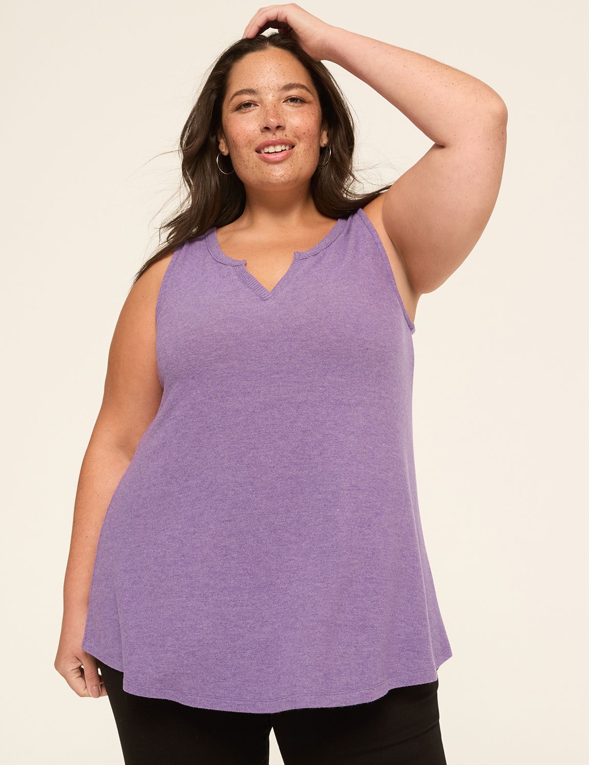 Sleevless Notch Neck Swing Tank S 1 | LaneBryant