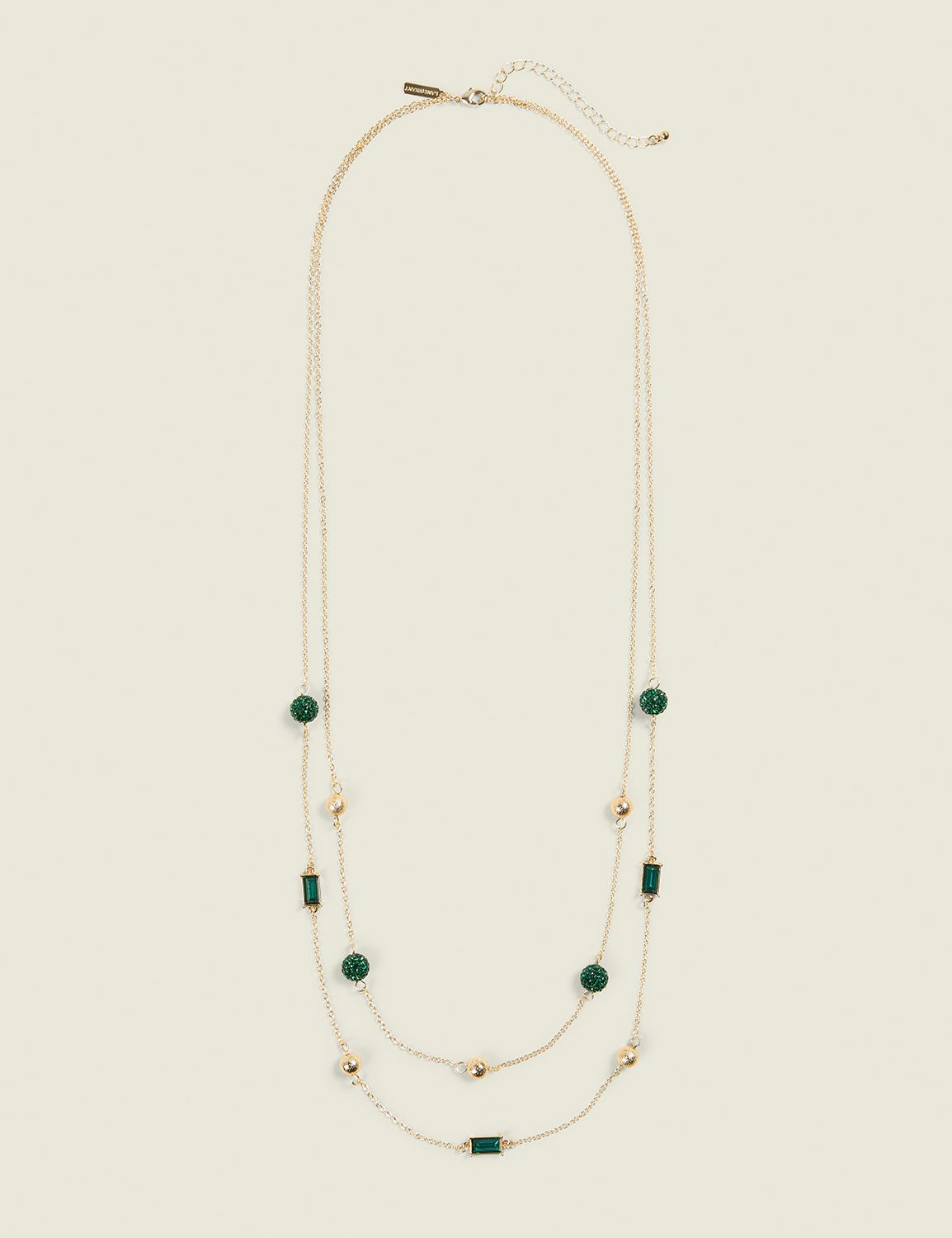 Green Fireball Multi Row Necklace | LaneBryant