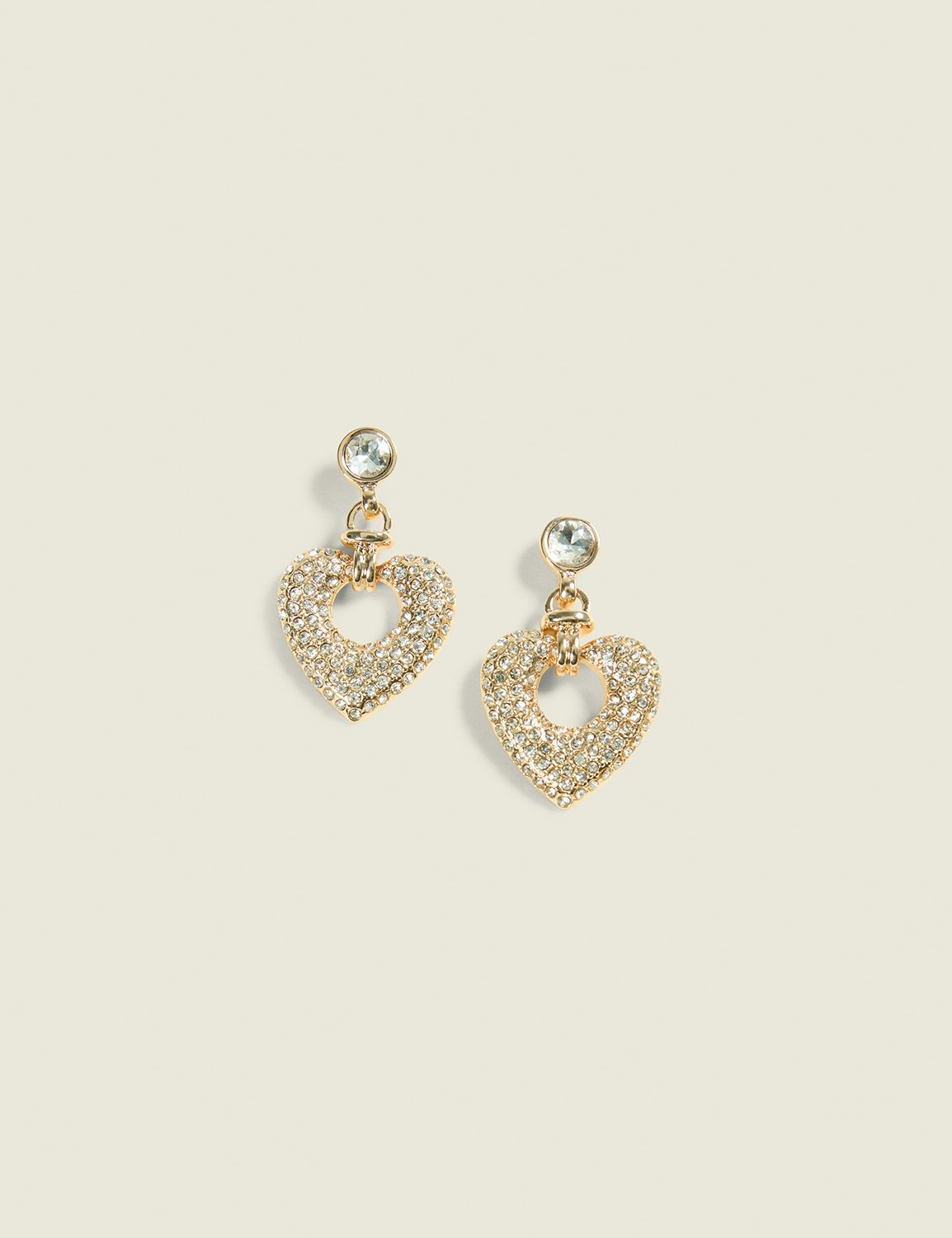Pave Heart Drop Earrings | LaneBryant