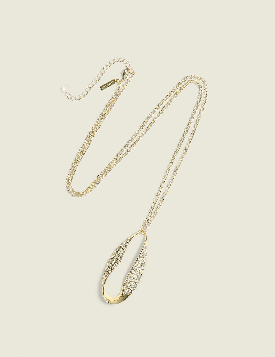 Gold Abstract Stone Pendant Necklac | LaneBryant