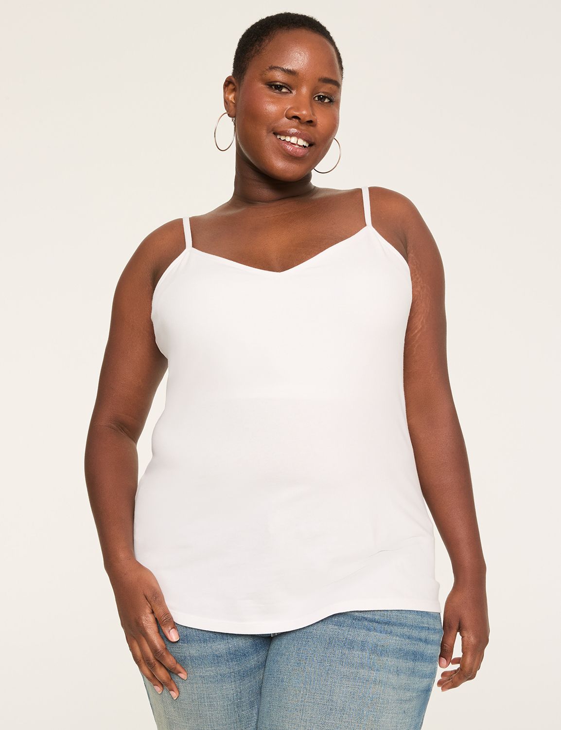 V-Neck Body Skimming Cami w/ Shelf | LaneBryant