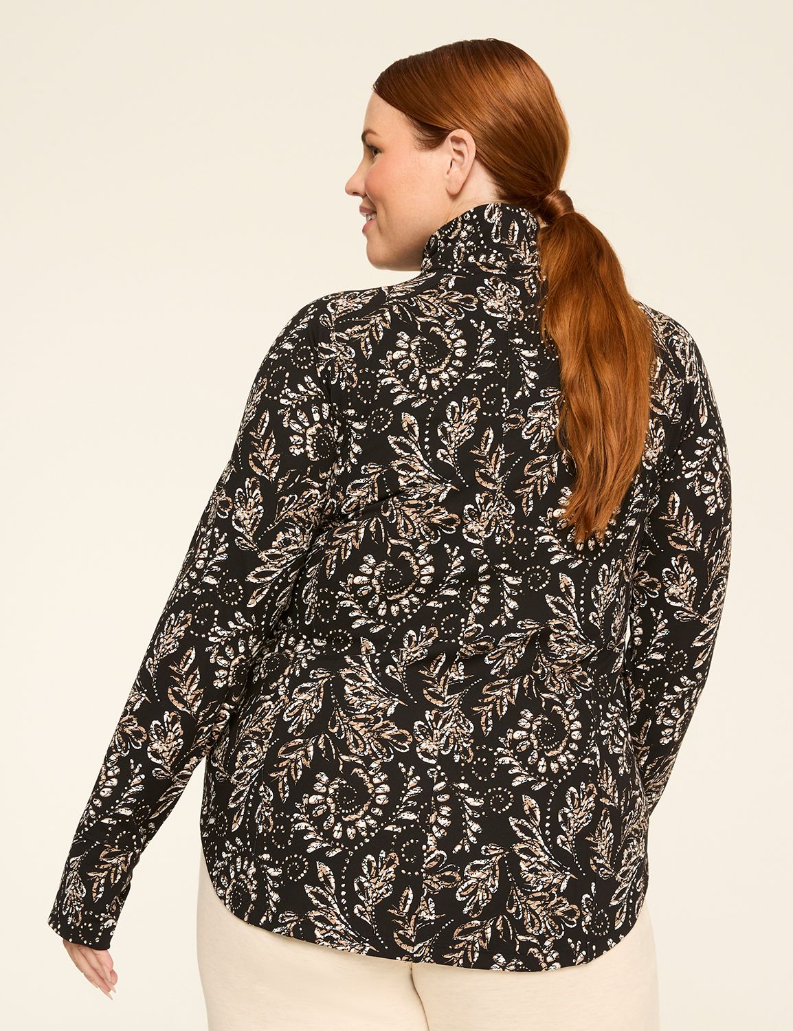 LIVI Long Sleeve Zip Front Livi Sof | LaneBryant